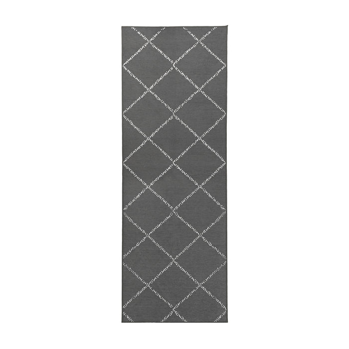 Medina Moroccan Diamond Grey Washable Rug
