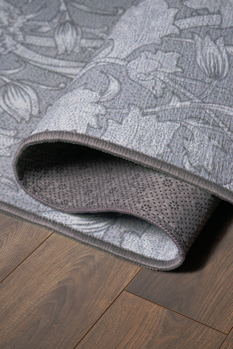 Kalini Floral Grey Washable Rug – My Magic Carpet | Washable Rugs