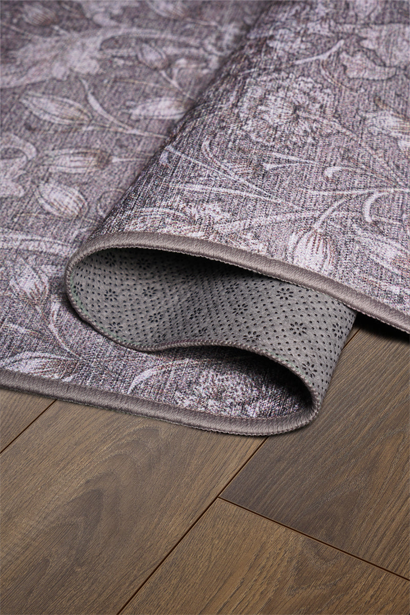Kalini Floral Woodland Brown Washable Rug – My Magic Carpet | Washable Rugs