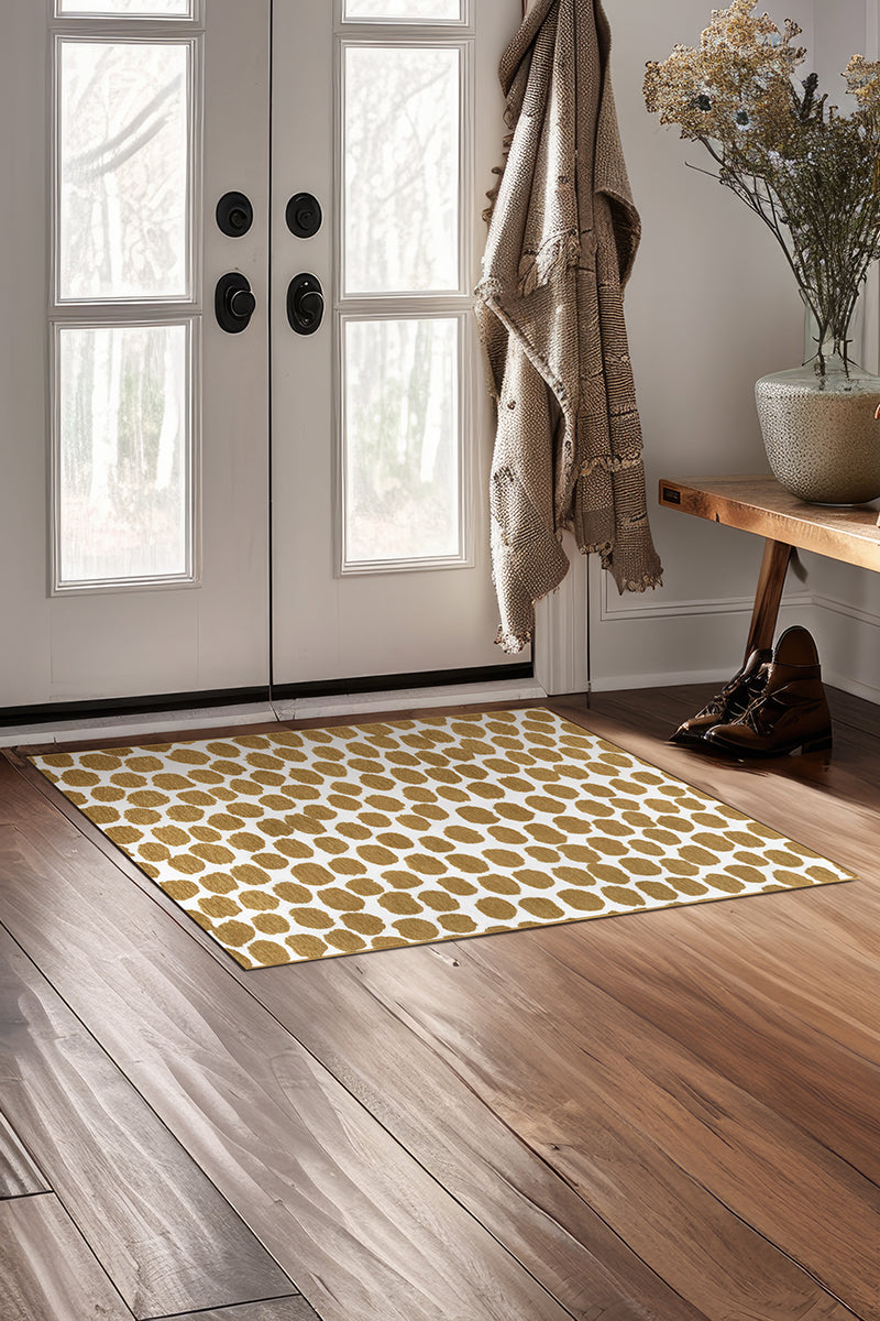 Puff Dotty Honey Beige Washable Rug – My Magic Carpet | Washable Rugs