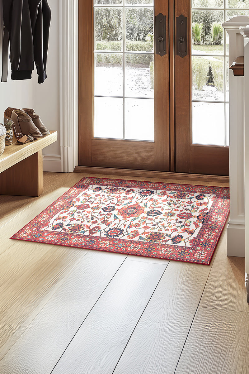 Ramage Maroon Washable Rug – My Magic Carpet | Washable Rugs